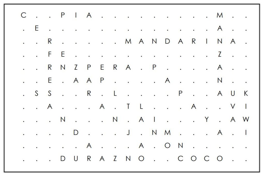 Spanish Find a Word Fruits 🍎 - SpanishForNoobs.com